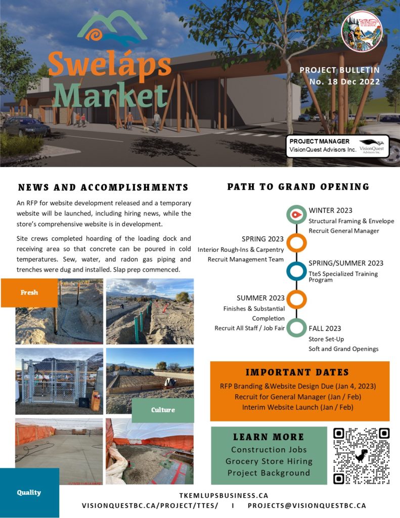 No18 Dec2022 TteS Grocery Project Bulletin - Vision Quest Advisors Inc.
